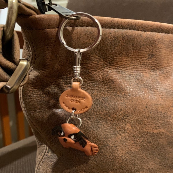 Japanese Chin 3D Leather Dog Keychain Keyring Purse Charm Zipper Pull ...