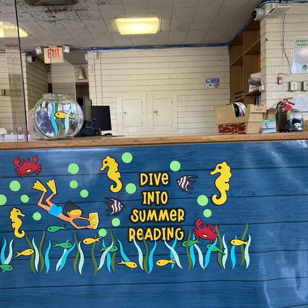 Dive Into Summer Reading Bulletin Board Kit: Classroom Library Decor - Etsy