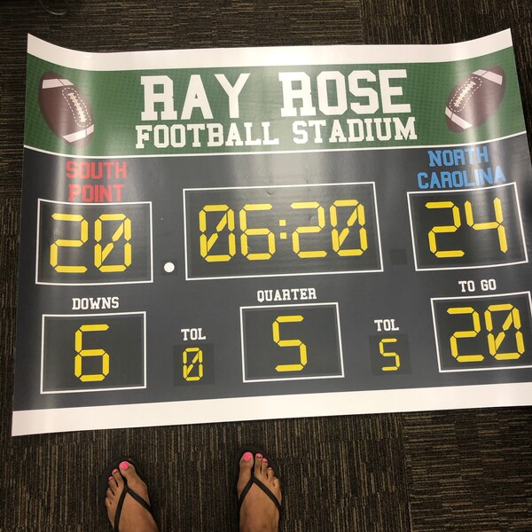 Football Scoreboard 36"x24" Party Sign/poster - Scoreboard Party Sign ...