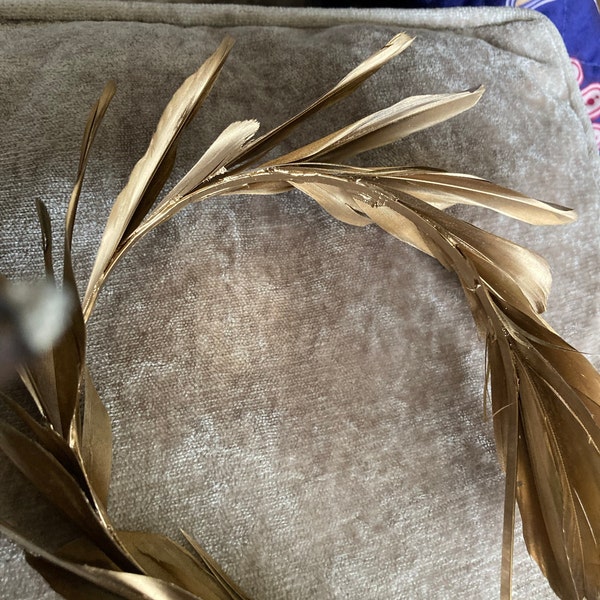 Gold Feather Crown/ Gold Feather Headband/ Gold Statement Headpiece ...