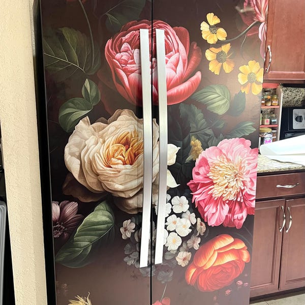 Magnetic Fridge Wrap, Refrigerator Magnetic vinyl Side by Side ...