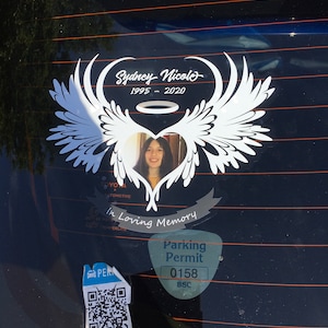 Heart Wing Custom Photo RIP Decal, in Loving Memory of Dad Mum ...