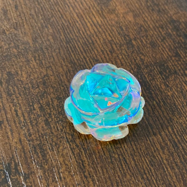 MYSTIC TOPAZ GEMSTONE Carving Flower Shape 33ct High Quality Rainbow ...