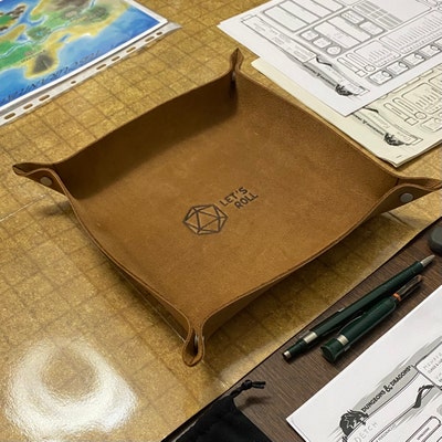 Scroll of Rolling, DND Dice Rolling Tray, Leather Rolling Mat With ...