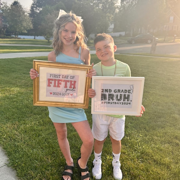 First Day of Sixth Grade Sign Printable Back to School Sign First Day ...