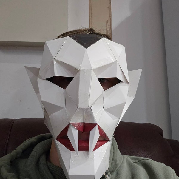 DIY Vampire Mask, Dracula Mask, 3D Paper Craft Template, Halloween Mask ...