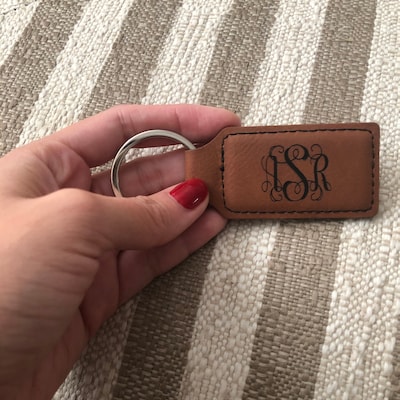 Personalized Vegan Leather Keychain, Vegan Key Chain, Key Fob ...