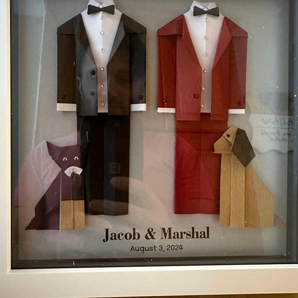 Two Groom's Wdding Frame / Personalised Gay Wedding Gift / Anniversary ...