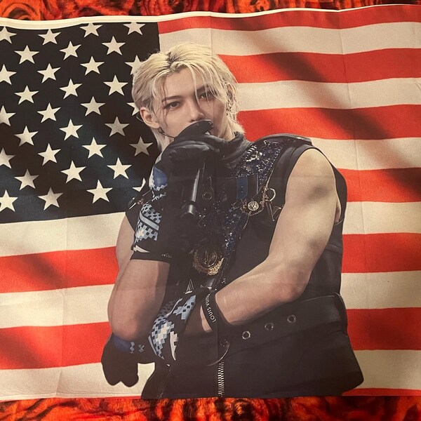 Seventeen Kim Mingyu American Flag Banner, SVT Mingyu Flag Tapestry ...