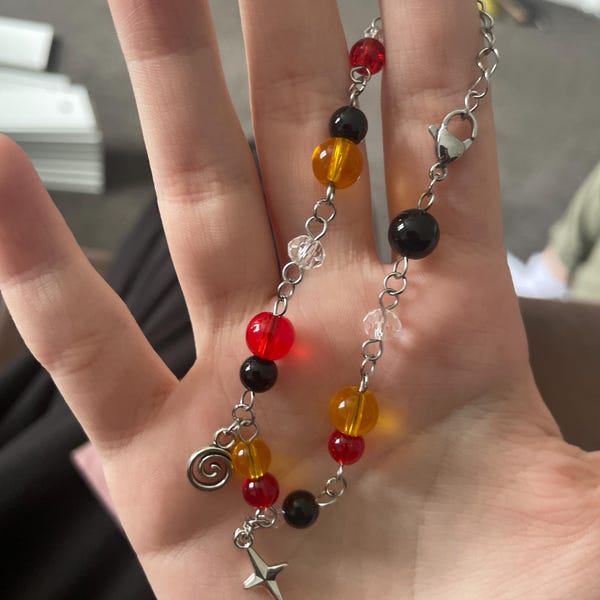 Red, Black and Yellow Charm Bracelet Awty James Marriott Inspired - Etsy UK