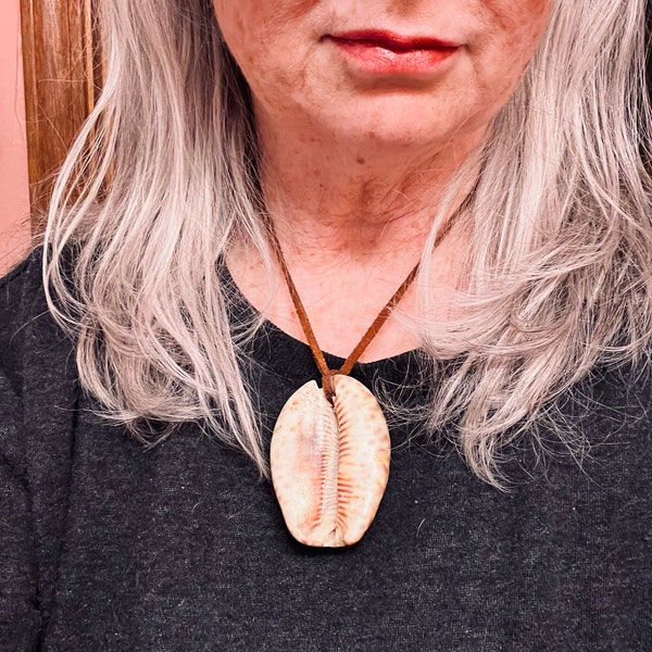 Cone Shell Pendant, Cone Shell Necklace, Black and White Cone Shell ...