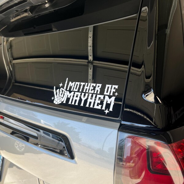 Mother of Mayhem Vinyl Car Decal Sticker. Features a Trendy Design With ...