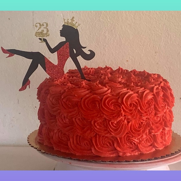 Sitting Girl Cake Topper,sitting Woman Cake Topper, Diva Cake Topper ...