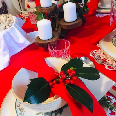 Cotton Collection Red Oval Tablecloth - Etsy
