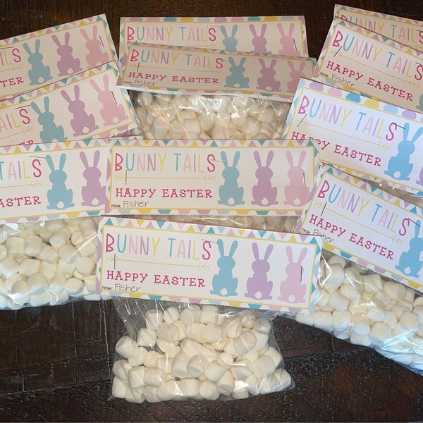 Bunny Tails Printable Treat Bag Topper, Printable Easter Favor Bag ...