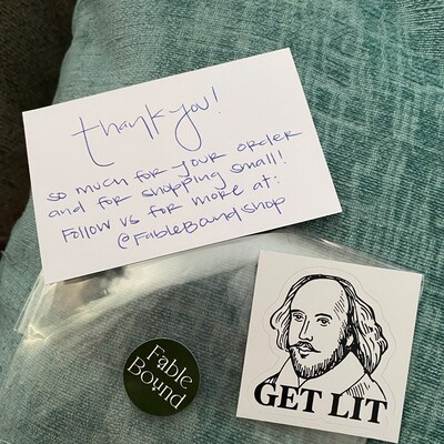 Shakespeare Sticker, William Shakespeare, Get Lit Sticker, Book Gift ...