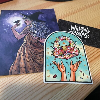 Inktober Witch / firefly Witch / Signed Print Original Watercolor - Etsy