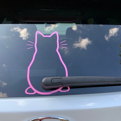 Kitty Cat Windshield Wiper Di Cut Decal Home/laptop/computer/truck/car ...