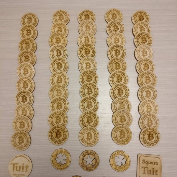50 Wooden Bitcoin Just as Good, Really - Etsy