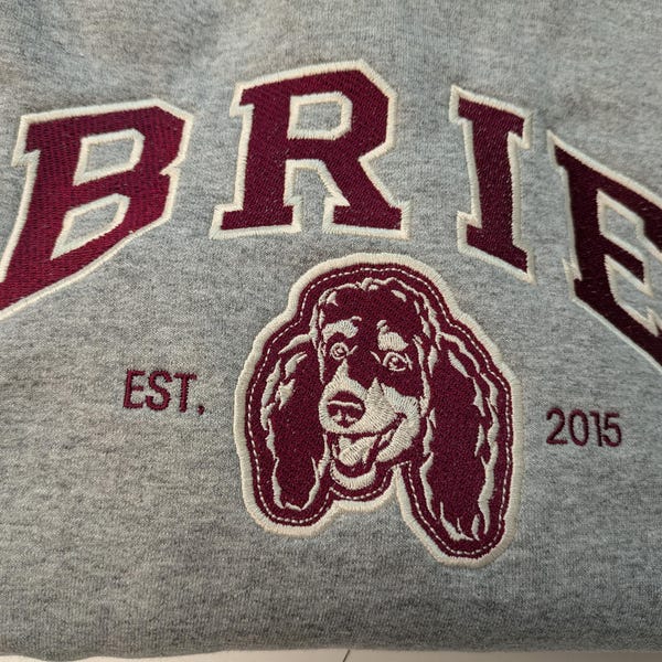 Varsity Custom Embroidered Dog Sweatshirt Custom Dog Sweater Embroider ...