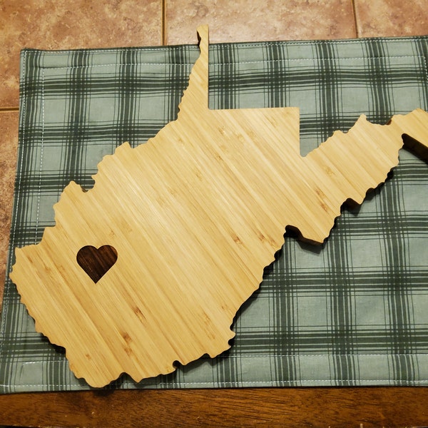 Personalized West Virginia State Shaped Cutting Board | 3 Options - Etsy