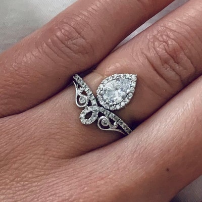 Sterling Silver Floating Ring Invisible Ring Unique Rings Pear Shaped ...