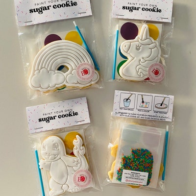 PYO Cookie Bag Topper 4 and 5 Paint Your Own Cookie Instructions PYO ...