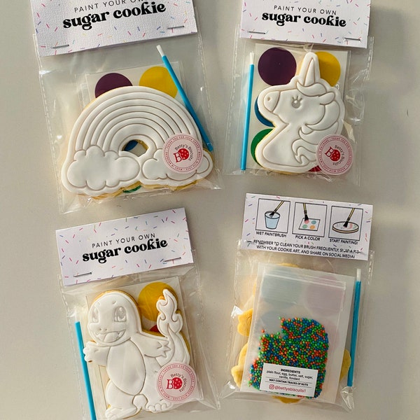 PYO Cookie Bag Topper - 4" and 5" - Paint Your Own Cookie Instructions ...