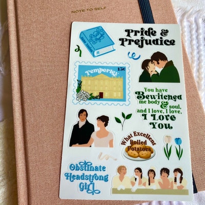 Pride and Prejudice Inspired Sticker Sheet for Water Bottles ...