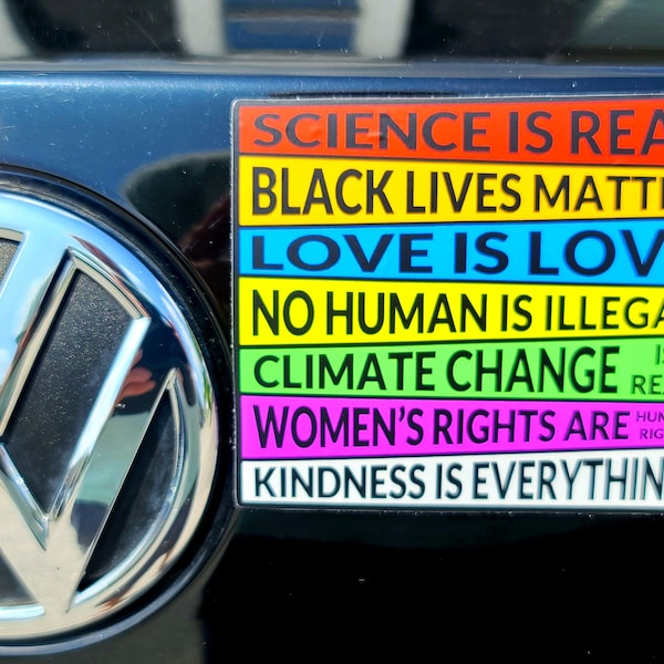 Sticker Science is Real Black Lives Matter Love is Love No Human is ...