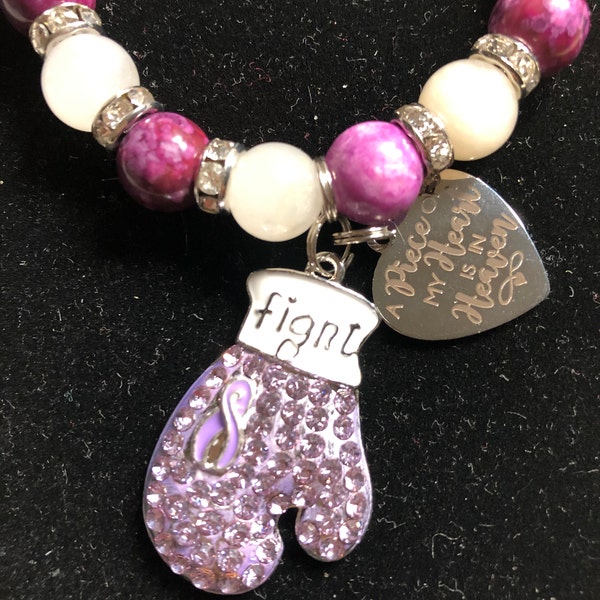 1 Purple Rhinestone, and White Enamel With Silver Accents Purple Ribbon ...