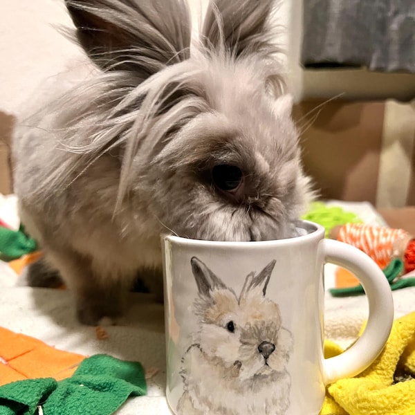 Custom Pet Portrait Mug | Created From Your Photo | Personalized Custom ...