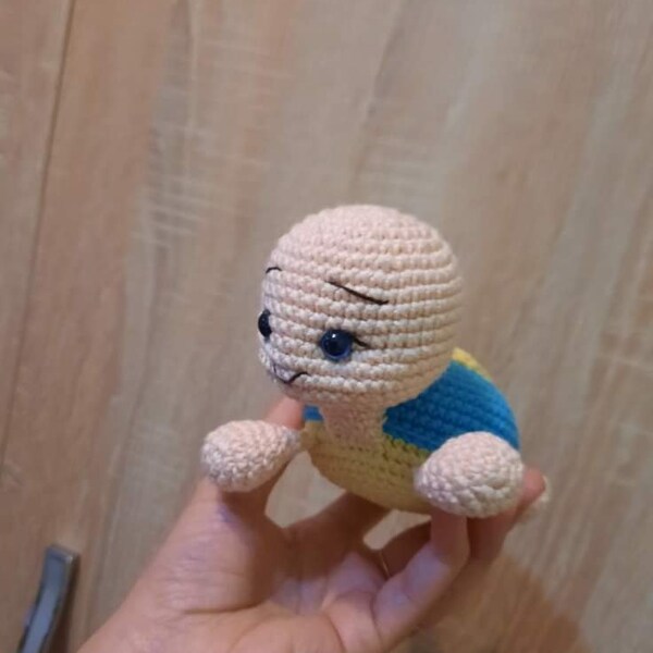 DIY Easy Crochet Turtle with heart PATTERN PDF - Amigurumi nosew ...