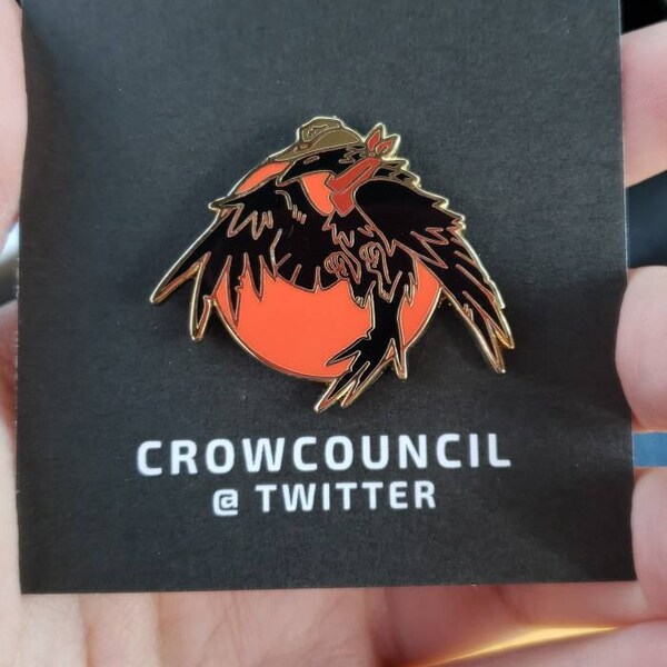Crow Cowboy "yeecaw" Enamel Pin - Etsy