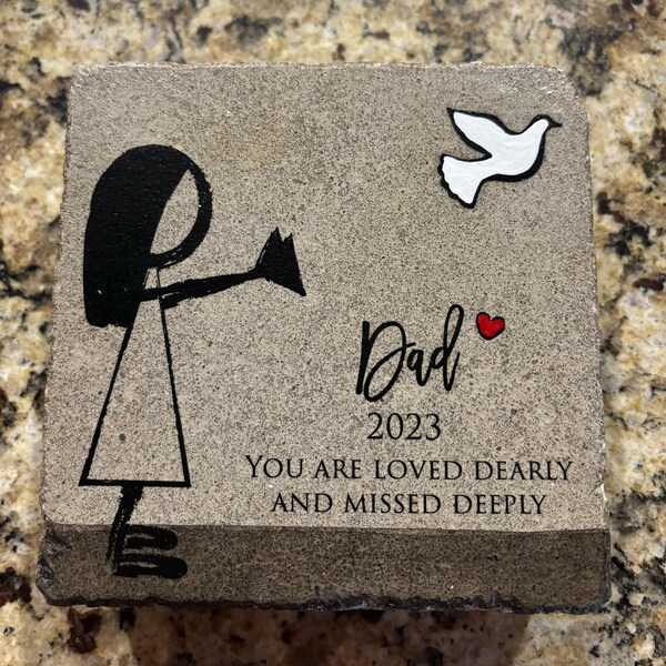 6x6 Concrete Memorial Stone. Bookend. Garden Decor. Rustic Tumbled ...