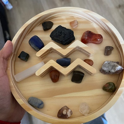 Libra Crystal Tray Wooden Crystal Tray Libra Crystal - Etsy