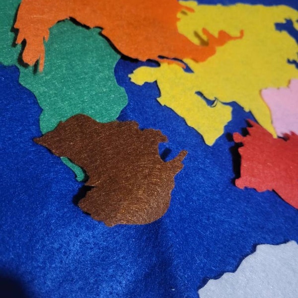 Continent Felt Set | Montessori Continents - Etsy