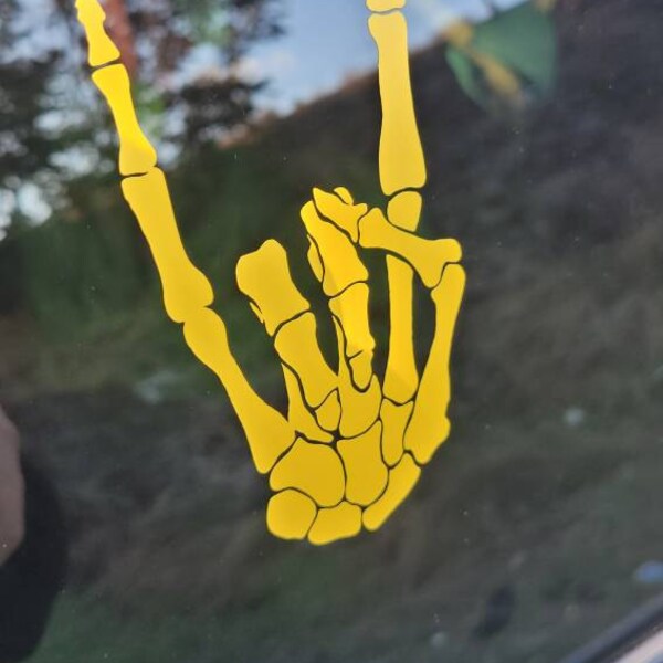 Skull Hand | Rock on Sign | Skeleton Hand Rock on | Skull Hand Vinyl ...
