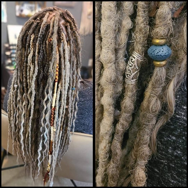White Blonde Dreadlock Extensions Double or Single Ended, Synthetic ...