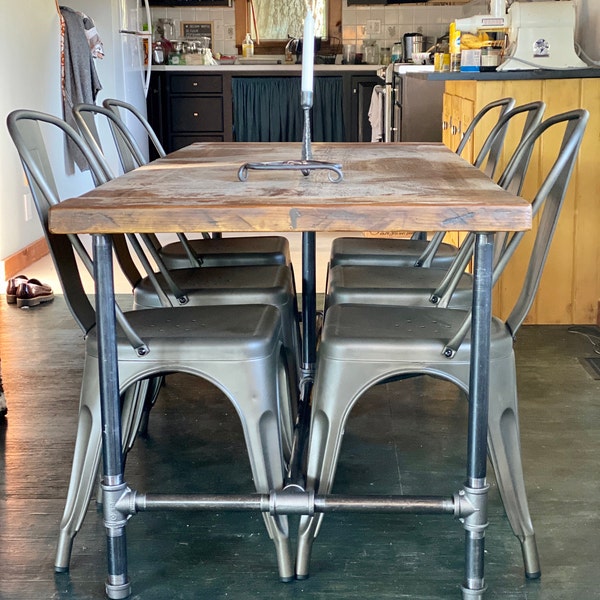 Black Pipe Table Base, diy Kit, 1 X 30 Tall Length 26, 32, 38, 44, 56 ...