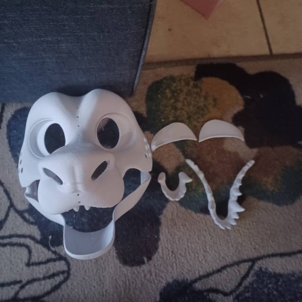 Noodle Dragon | Dragon Fursuit Headbase | 3D Printed in PLA | Furry ...