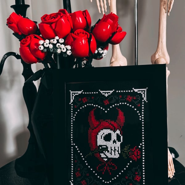 Unholy Admirer Gothic Cross Stitch Pattern Devil Cross Stitch Satanic ...