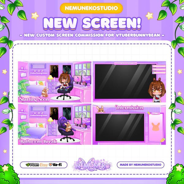 Custom Animated Chibi Cute Stream Screen for Your Twitch/youtube or ...