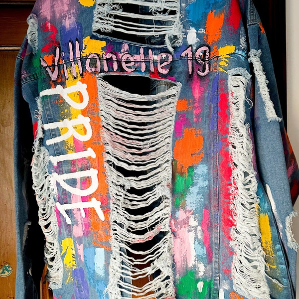 Pride Hand Painted Jacket | Gay Jackets| Rainbow Jackets | Lgbtq+ ...