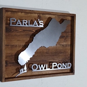 Custom Lake Signs ANY LAKE 18x24/ Wood and Metal Lake Signs / Rustic ...