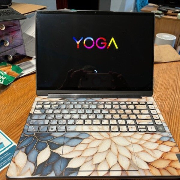 Laptop Skin Lenovo Yoga 9i Vinyl Decal Personalized Customizable White ...