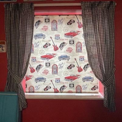 Rock N Roll Fabric, Retro, Fifties, 50s, 1950s, Rockabilly, Route 66 ...