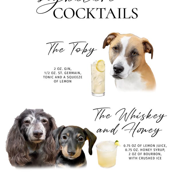 His Hers and Dog Signature Cocktail Wedding Signature Drink Sing Dog ...