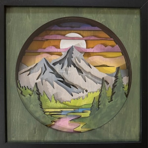 Sun and Moon SVG Shadow Box Template, Venetian Mask Celestial 3D ...