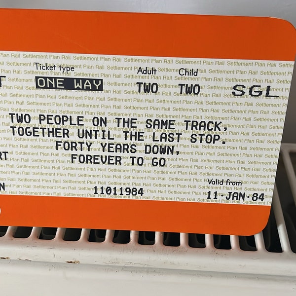 Personalised Train Ticket Anniversary Card, Custom Anniversary Card ...